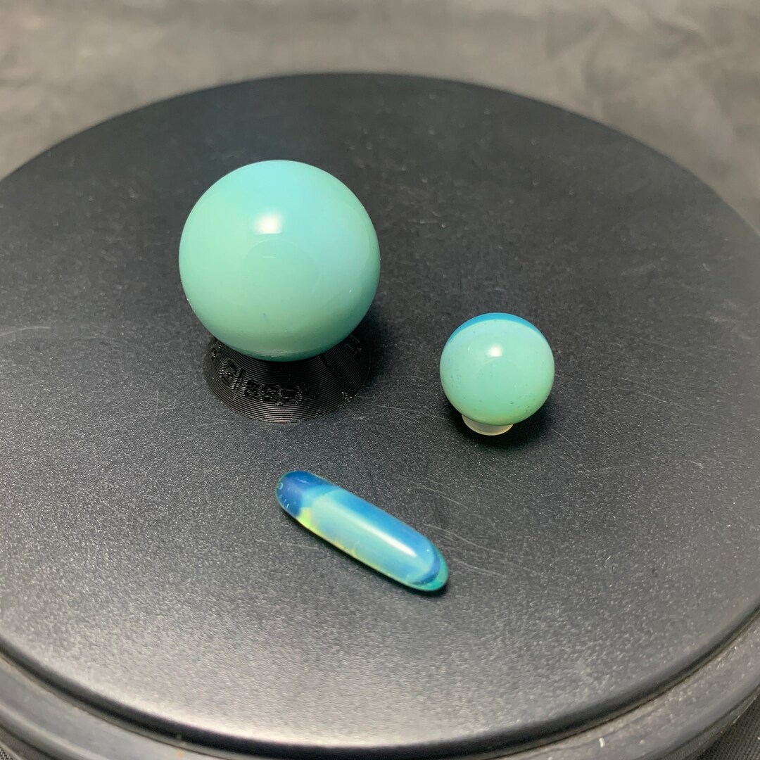 3 Piece Glass Terp Marble Pill Pearl Valve in Aqua Mania Blue - Etsy