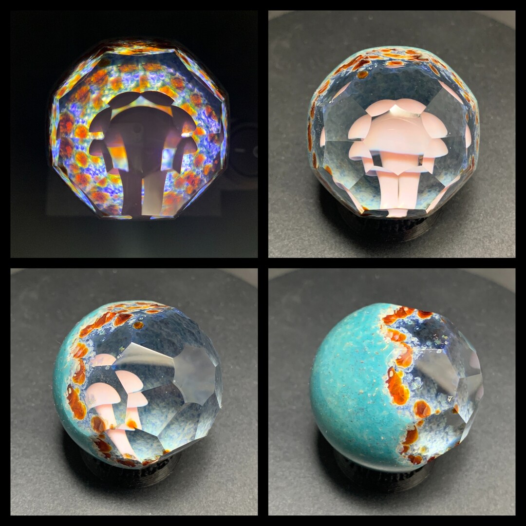 1.65/42mm Handmade Faceted Mushroom Marble - Etsy