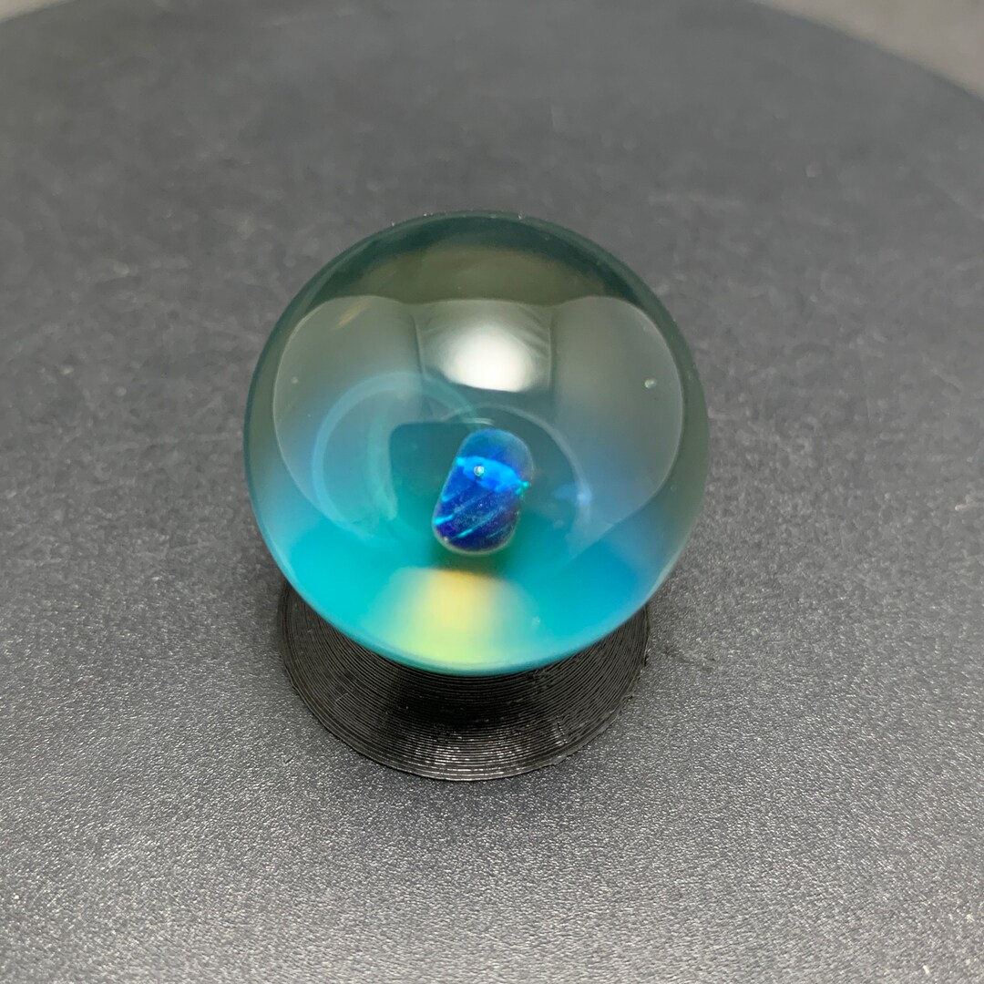 26.5mm Handmade Glass Marble With Tumbled Gilson Opal. Plantphibian Moonstone Glass Mix. - Etsy