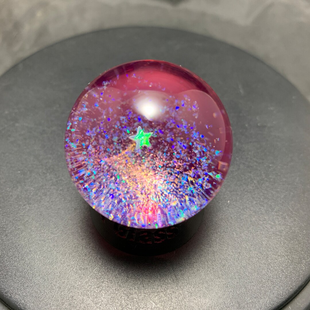 1.65/41.9mm Crushed Opal Galaxy Glass Marble With Rainbow Dichroic and ...