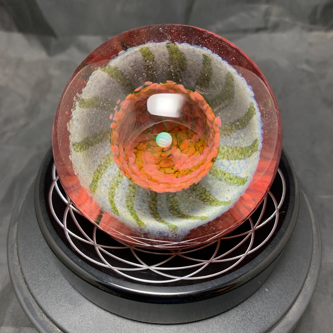 3.3” Handmade Borosilicate Crucible Triple Dipped Glass Marble With ...