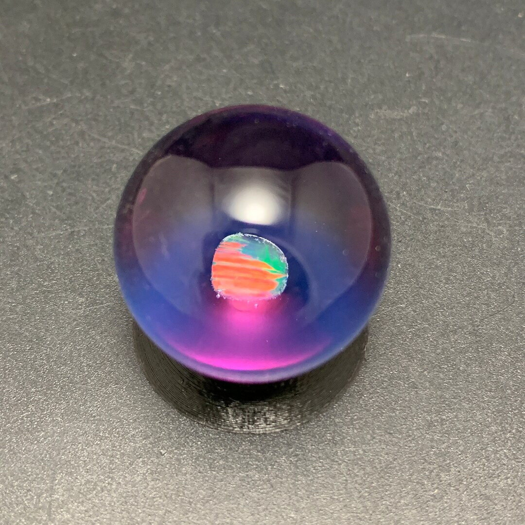 25.3mm Handmade Glass Marble With Tumbled Gilson Opal on Gold Amethyst - Etsy