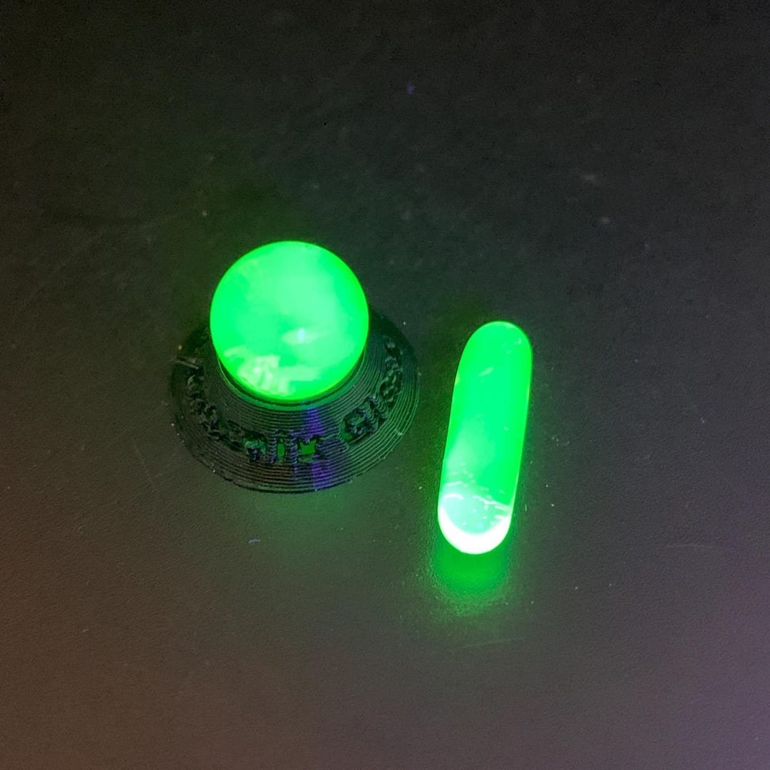 2 Piece Glass Terp Marble Pill Pearl Valve in UV Reactive Uranium Glass ...