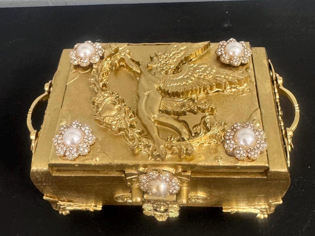 Gold Baroque Jewelry Box: French Country Shabby Chic Decor - Etsy