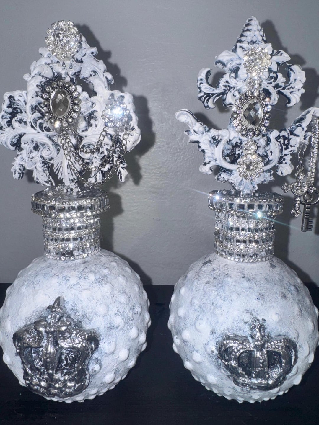 Decorated Mini Bottles Set of 2, Decorative Bottles -tuscan Decor ...