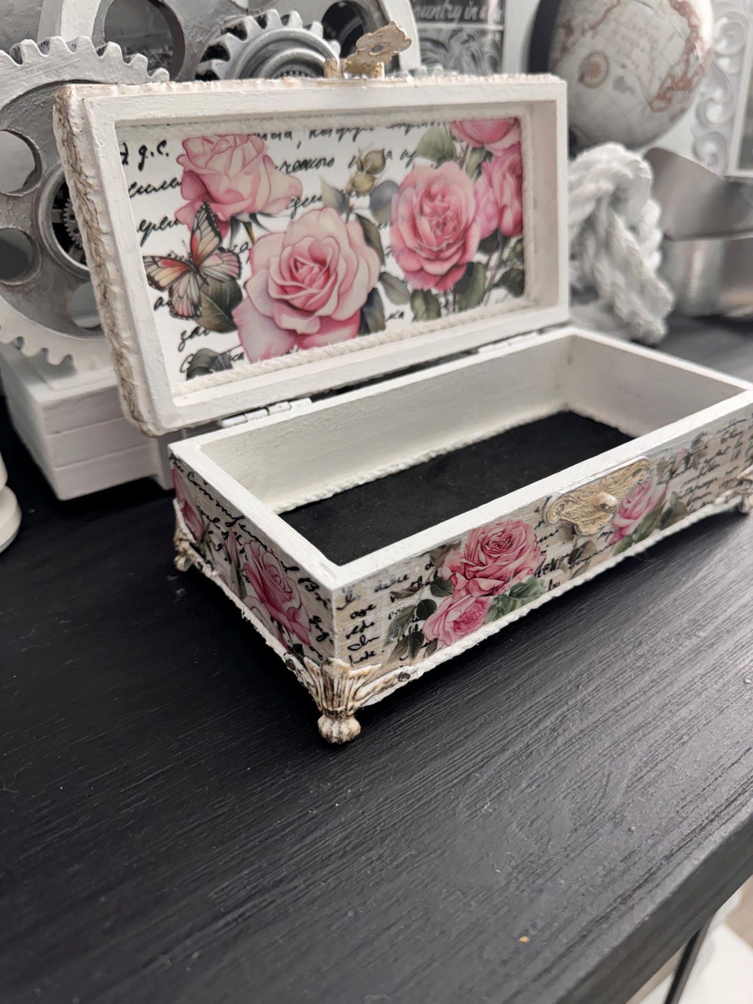 Jewelry Box, Shabby Chic Jewelry Box/french Country Box, Farmhouse ...
