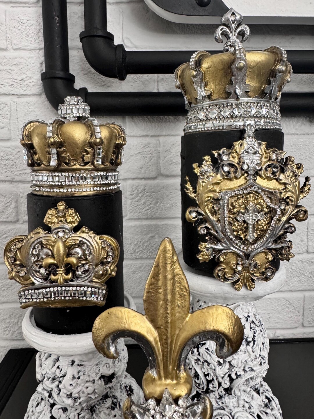 Crown Candle Topper With Matching Candle Pin.crown Candle Topper ...