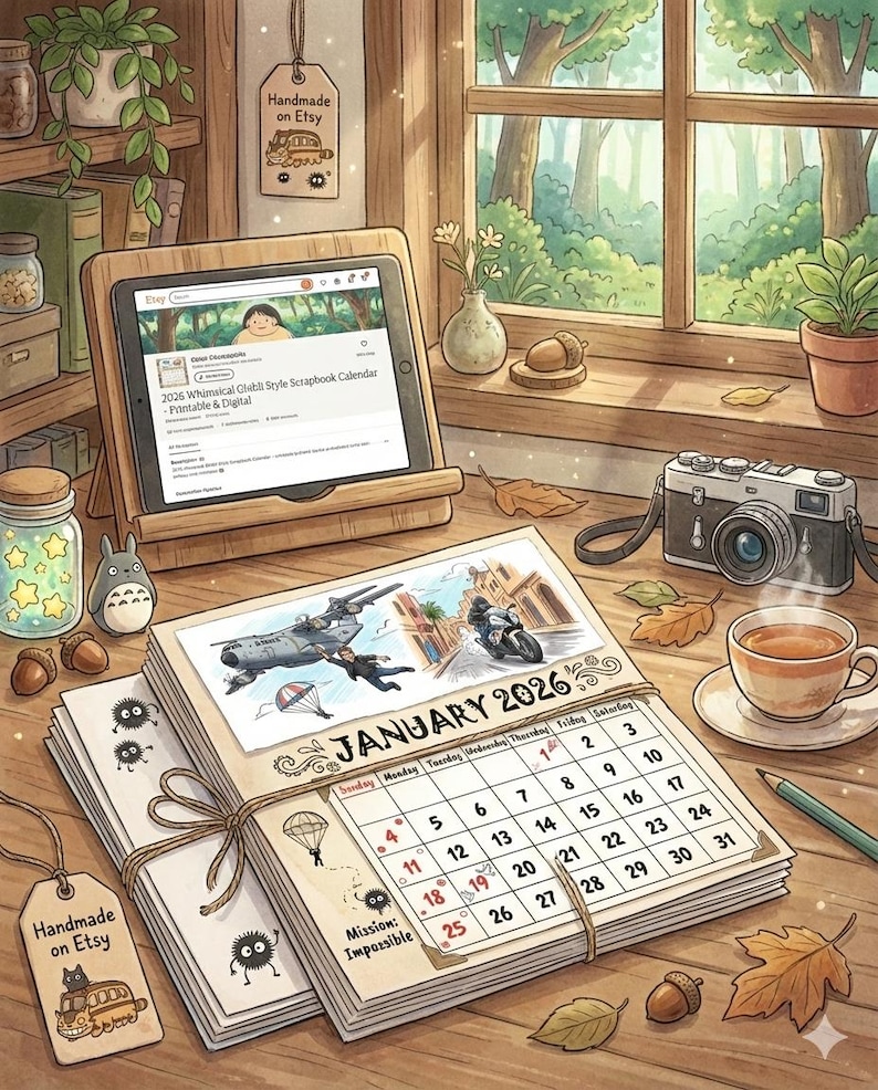 2026 Anime Calendar | Ghibli Inspired Cottagecore Planner (digital) - Etsy