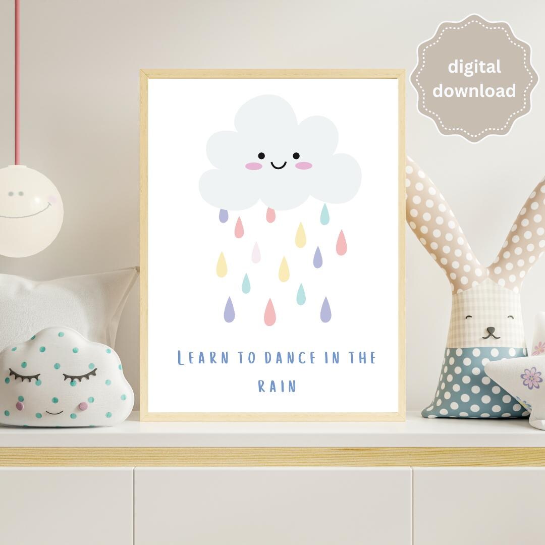 Learn to Dance in the Rain – Pastel Rainbow Poster | Digital Download ...