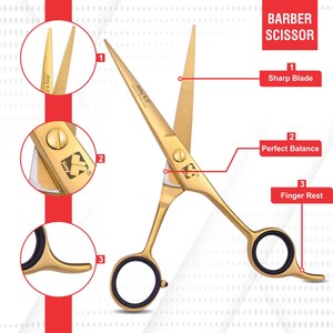 Hairdressing Barber Shears Stainless Steel Grooming Hair Cut Scissors 6 ...
