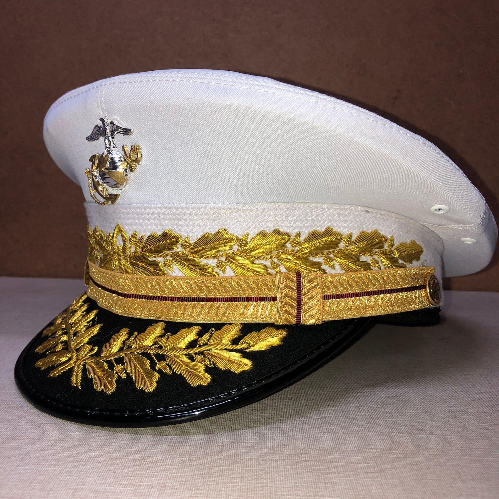 Vietnam Era WW2 Salute Uniforms USMC Commandant Dress White Hat, All ...
