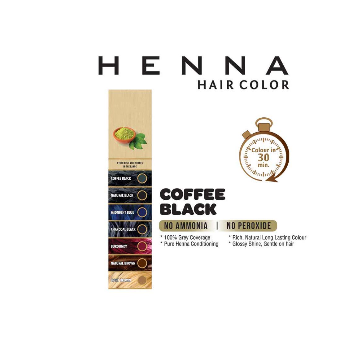 Henna Hair Dye Black Coffee Hair Color 100% Pure & Natural Henna Beauty ...