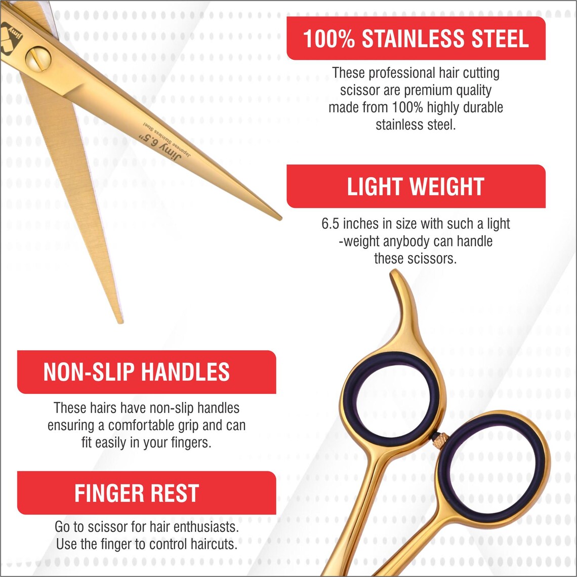 Hairdressing Barber Shears Stainless Steel Grooming Hair Cut Scissors 6 ...