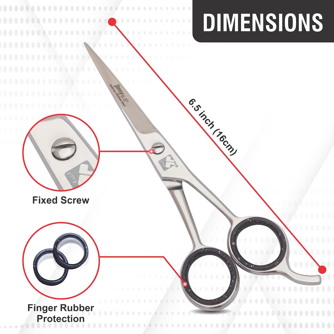 Barber Sharp Edge Scissors 6.5" Professional Hair Cutting Shears Salon ...
