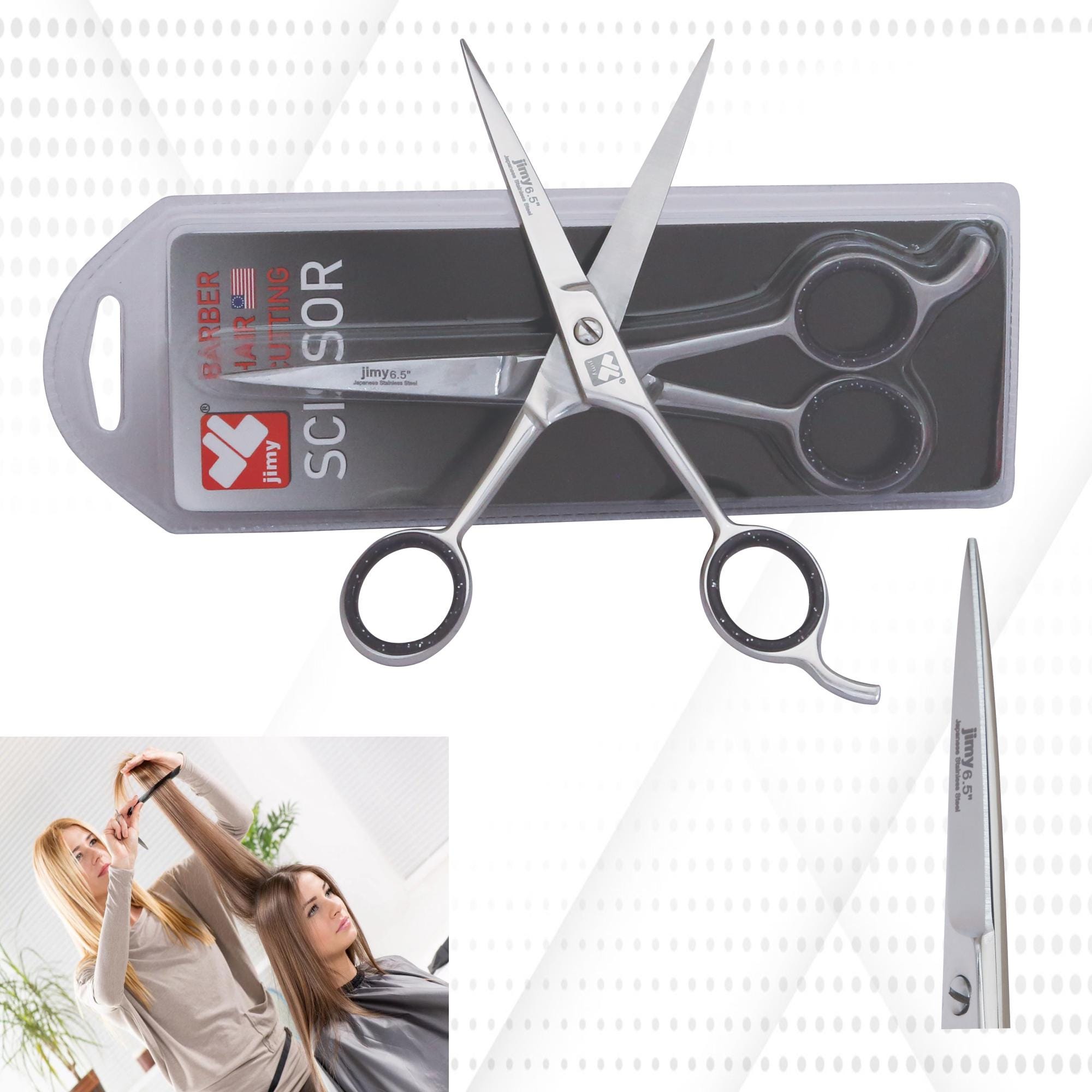 Barber Sharp Edge Scissors 6.5" Professional Hair Cutting Shears Salon ...