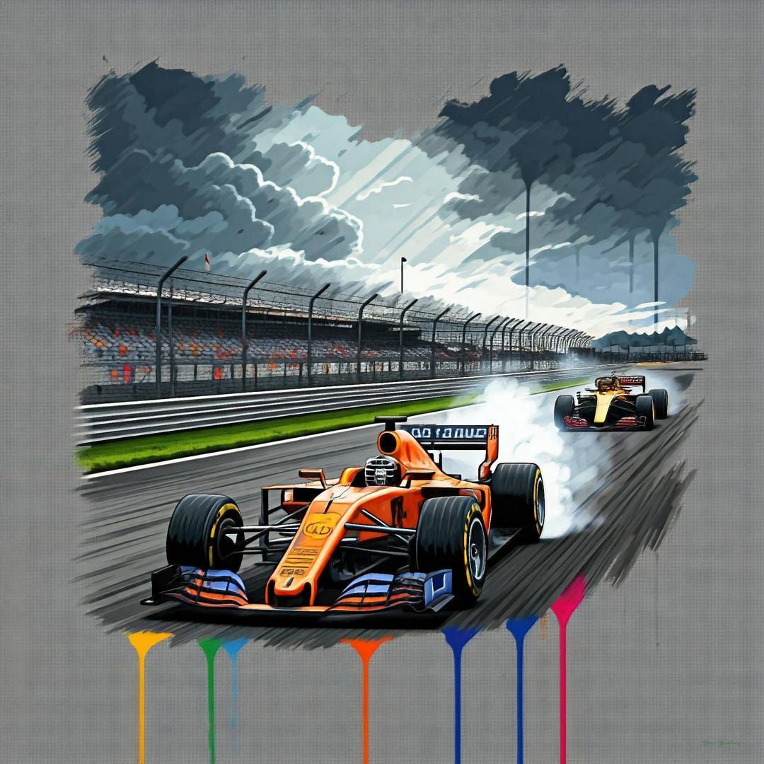 Square Still 1534 orange Surge Racing Through Storms - Etsy