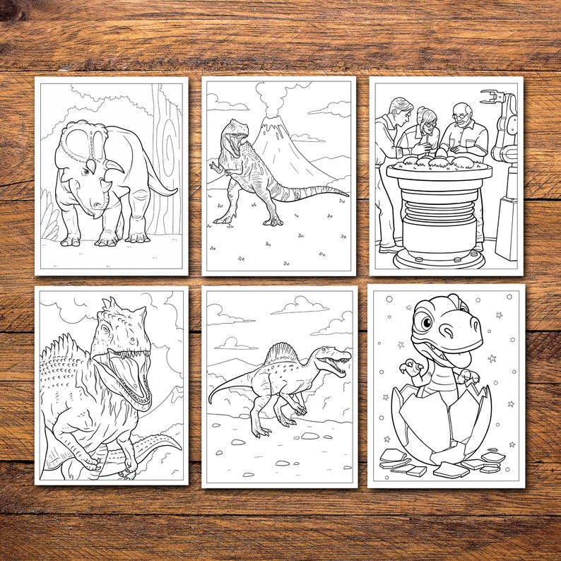 300+ Dinosaur Coloring Pages | Printable Kids Activity Book (PDF) - Etsy