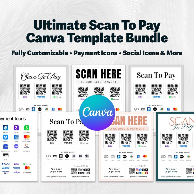 Qr Code Payment Sheet - Etsy