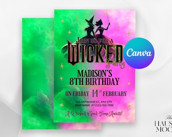 Wicked Birthday Party Invitation, Wicked Party Invitation, WICKED ...