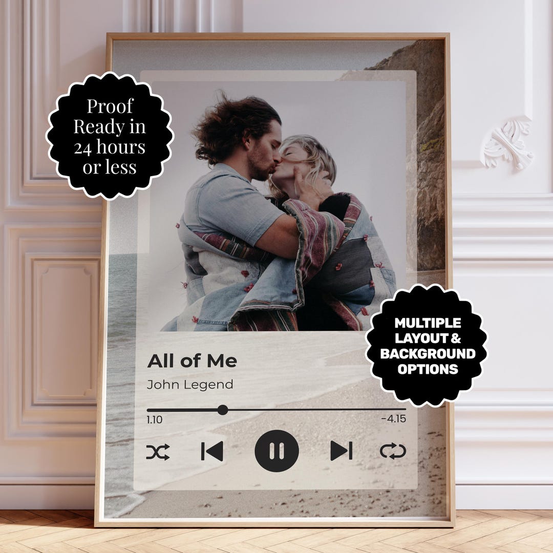 Custom Spotify Song Print | Personalized Music Poster, QR Code (digital ...