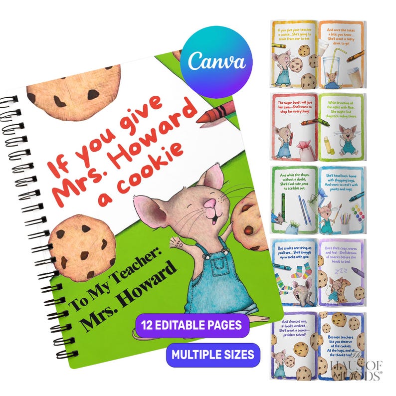 If You Give Your Teacher a Cookie – Editable Canva Book Template ...