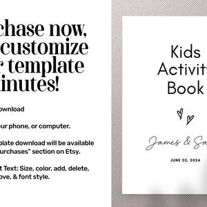 Personalized Wedding Coloring Book | 20 Editable Activity Pages for ...