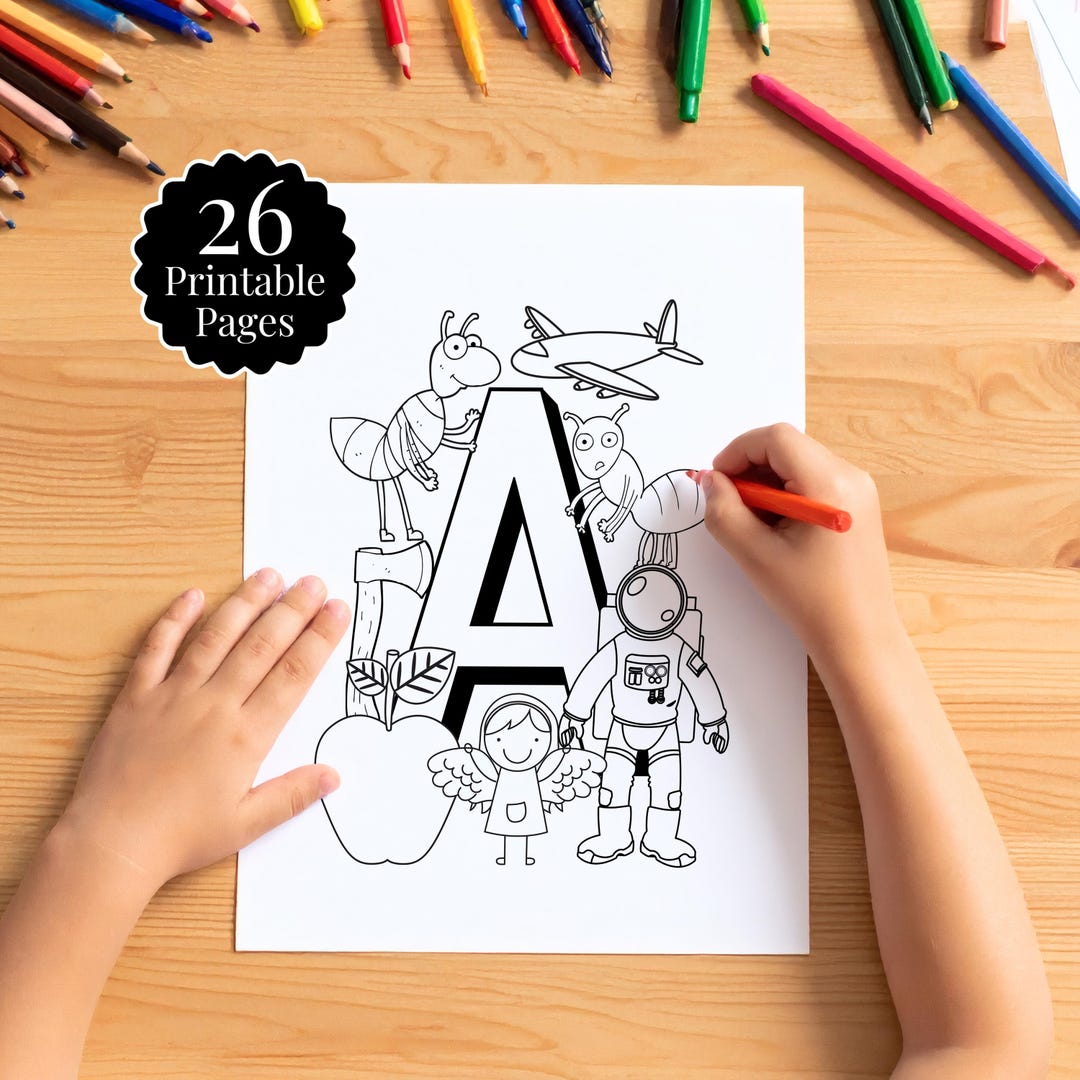 Alphabet Beginning Sounds Coloring Worksheet | Printable ABC Letter ...
