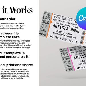 Ticketmaster Ticket | Concert Ticket Template | Surprise Concert Tickets | Birthday Gift ...