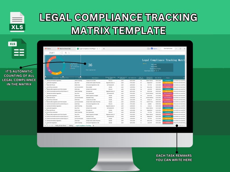 Excel Legal Compliance Tracking Matrix Template Business Compliance ...