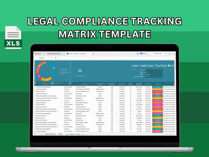 Excel Legal Compliance Tracking Matrix Template Business Compliance ...
