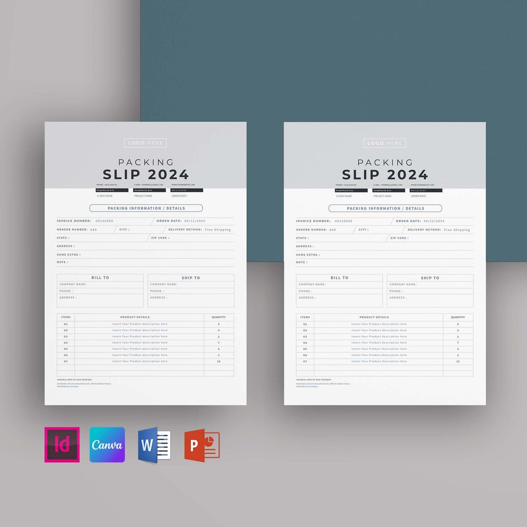 Packing Slip Custom Packing Slip Packaging Slip Packing Slip Template ...