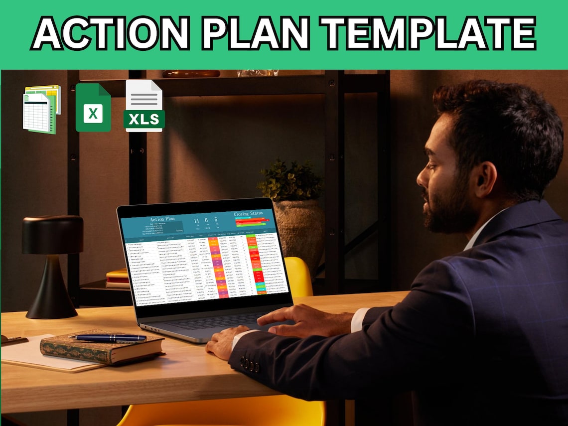 Action Plan Template Editable Excel & Google Sheets Business Strategy ...