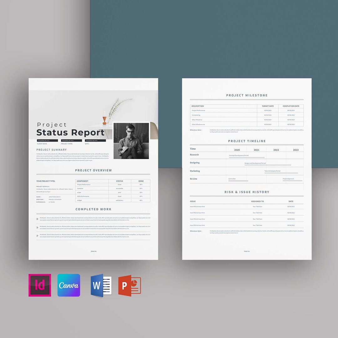 Project Status Report Template | Project Progress Report | Project ...