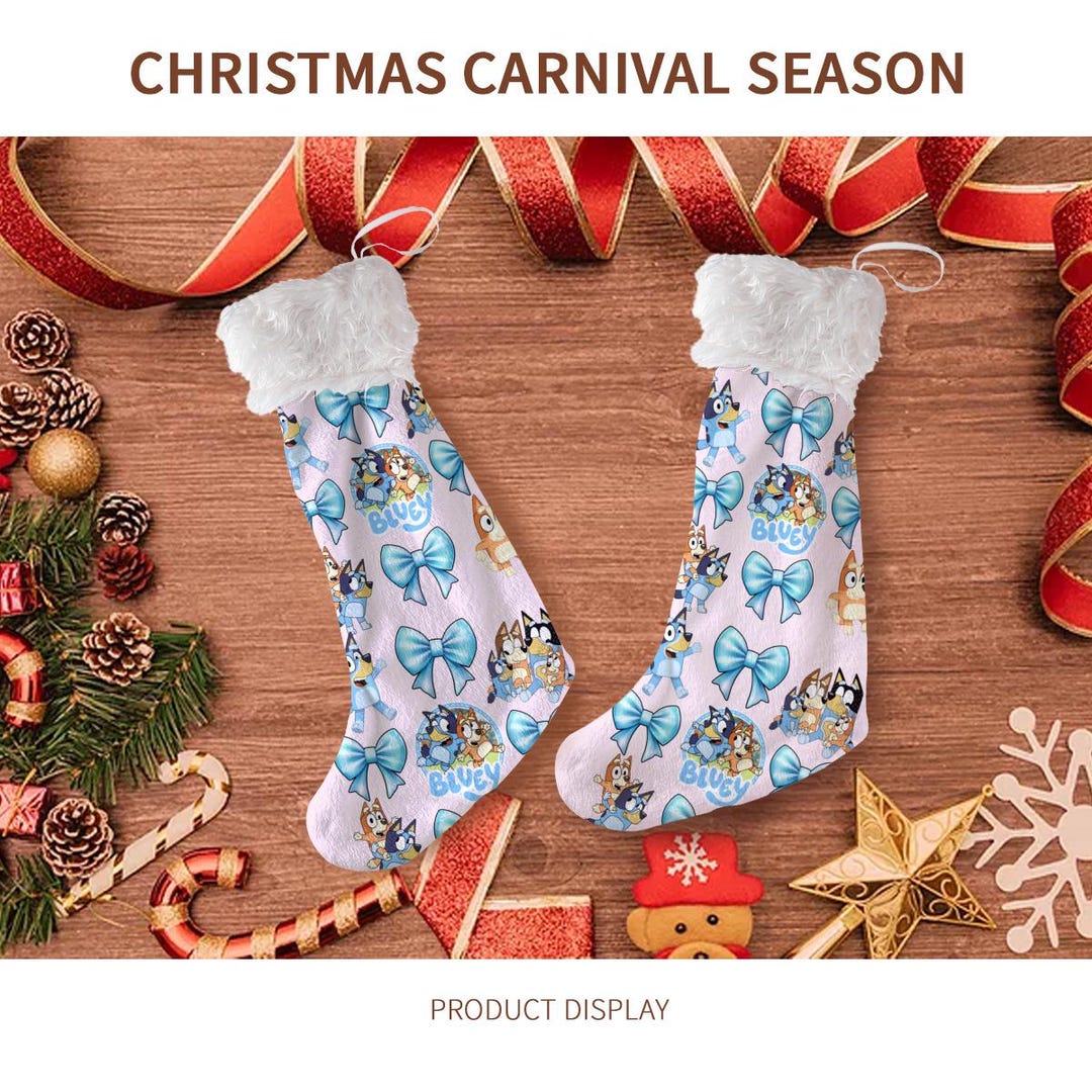 Bluey and Bingo Christmas Stocking Kids Christmas Stocking Santa ...