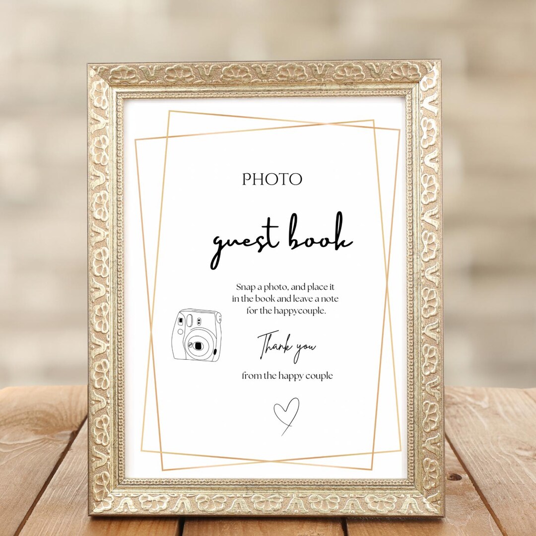 Wedding Guest Book Sign Printable Editable Guest Book Sign Elegant - Etsy