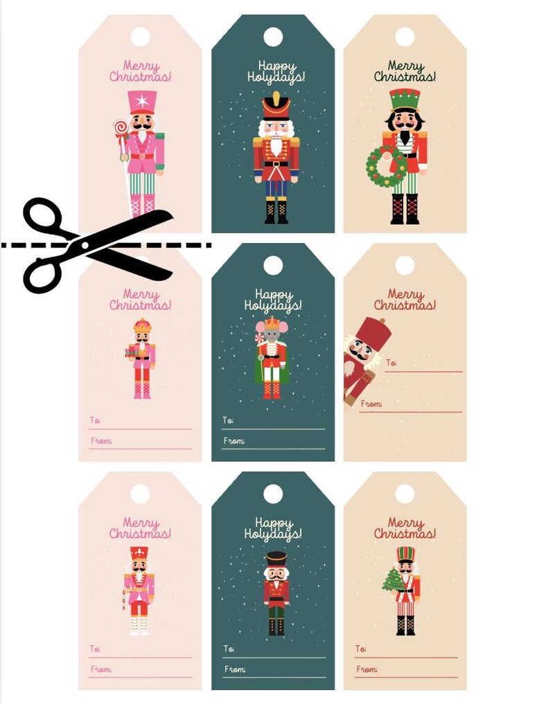 Nutcracker Christmas Gift Tags – Printable Holiday Labels (PDF) - Etsy