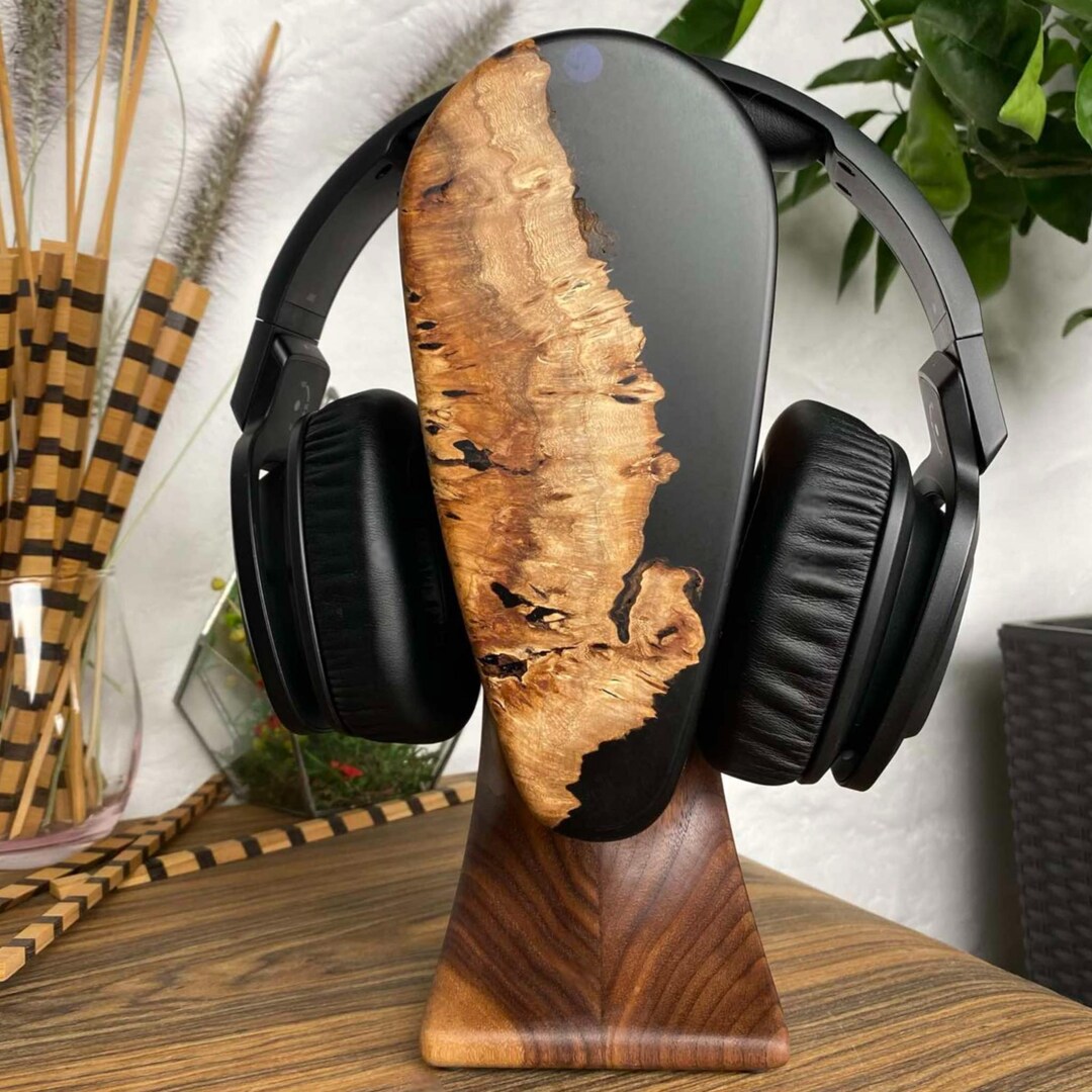 A Delightful Walnut Headphone Stand, Holder, Hanger | Hidden ...