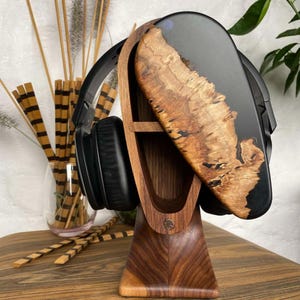 A Delightful Walnut Headphone Stand, Holder, Hanger | Hidden ...