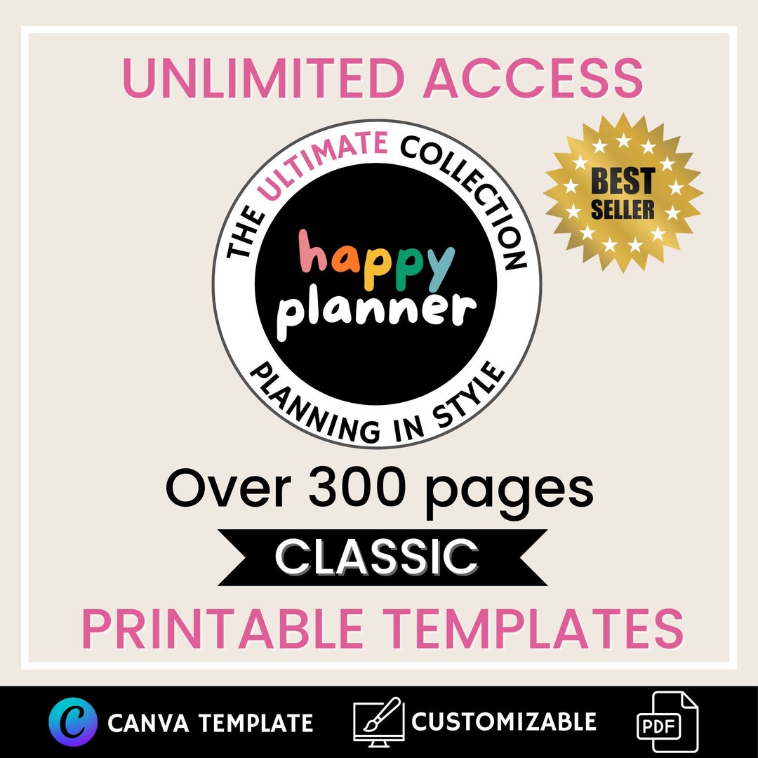 Happy Planner Templates Daily Weekly Monthly Happy Planner Classic ...