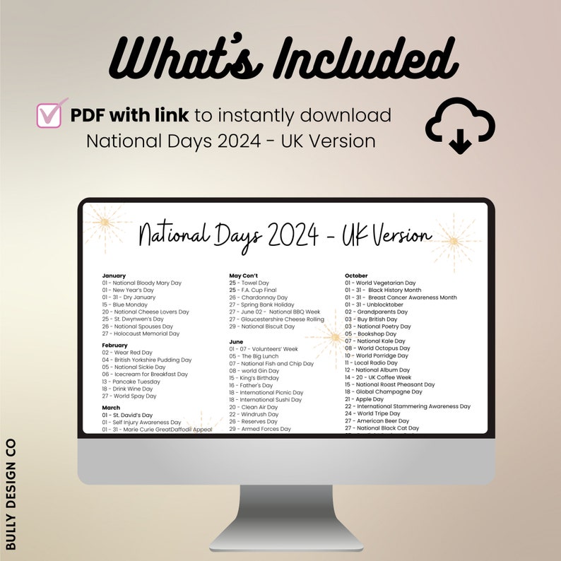 UK 2024 Holidays National Day Calendar UK Social Media Ideas Fun Theme ...