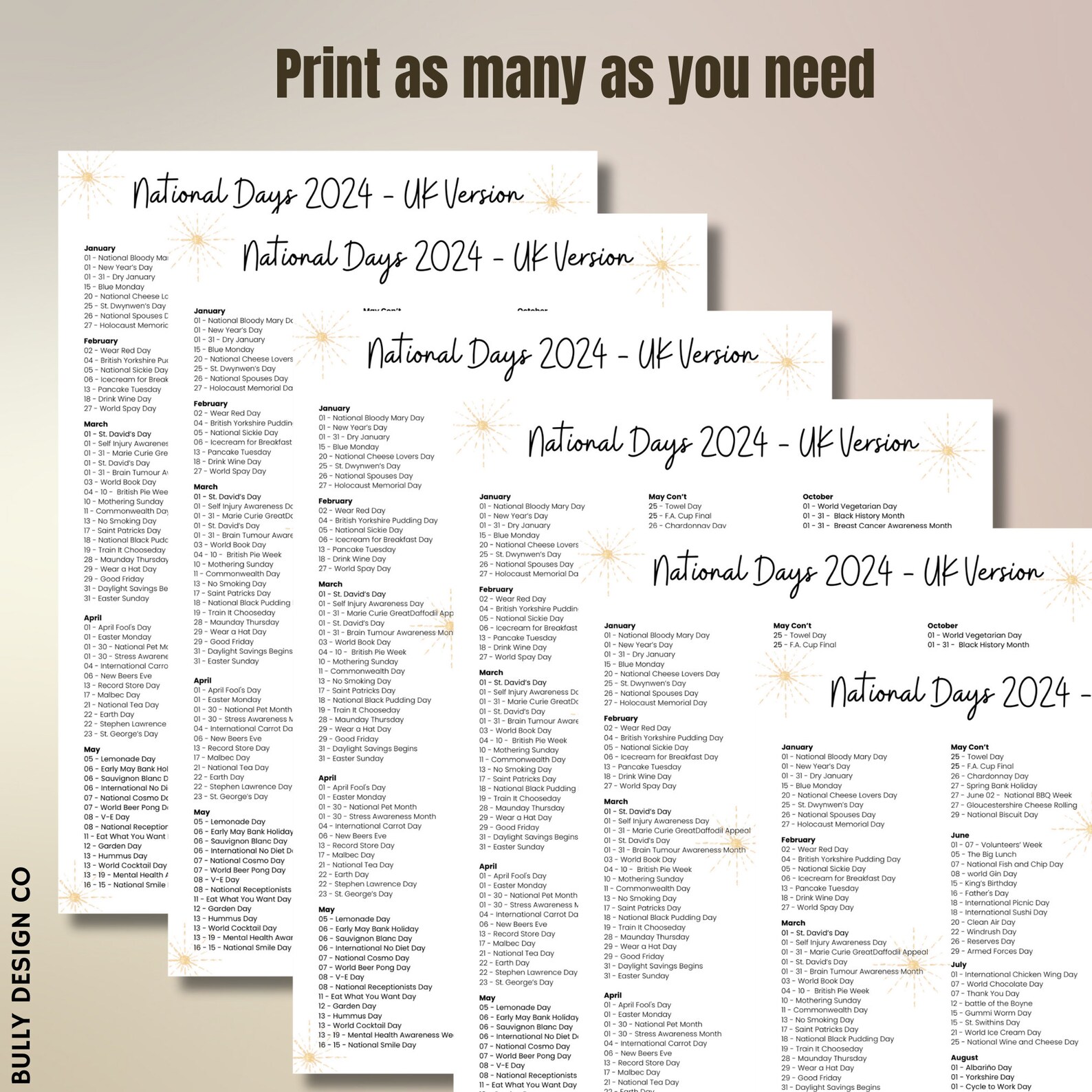 UK 2024 Holidays National Day Calendar UK Social Media Ideas Fun Theme ...