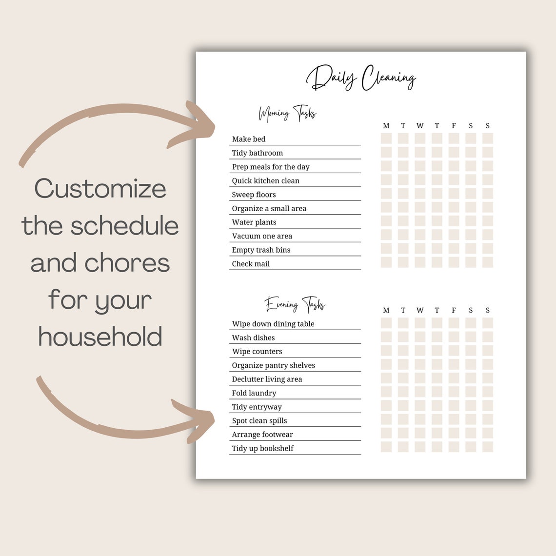 ADHD Planner ADHD Cleaning Calendar Chore Chart Family Calendar Adhd ...