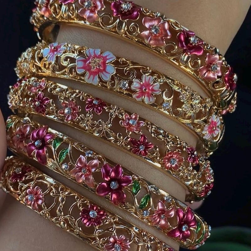Flower Bangle - Etsy