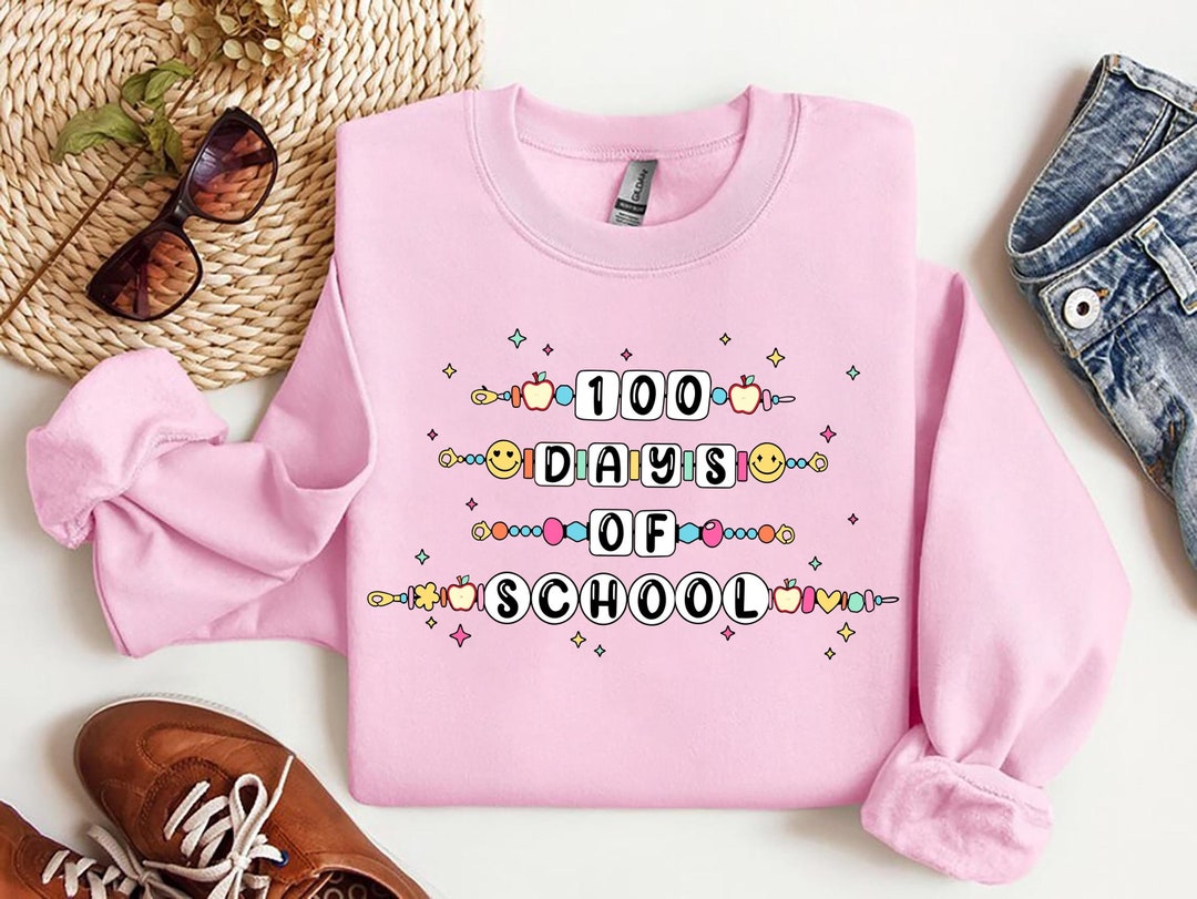 100 Days of School Sweatshirt, Kids Sweatshirt, Bracelet 100th Day of ...