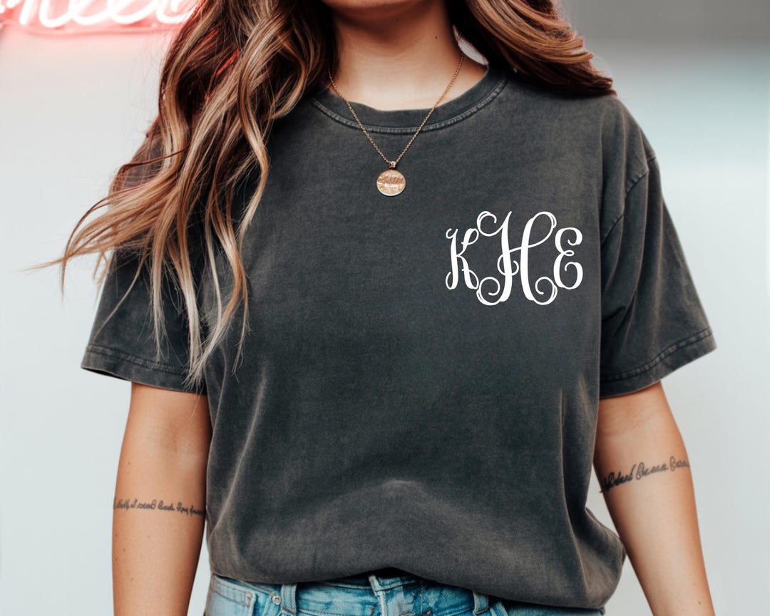 Monogrammed Shirts, Custom Personalized Unisex Tee, Short Sleeve Pocket ...