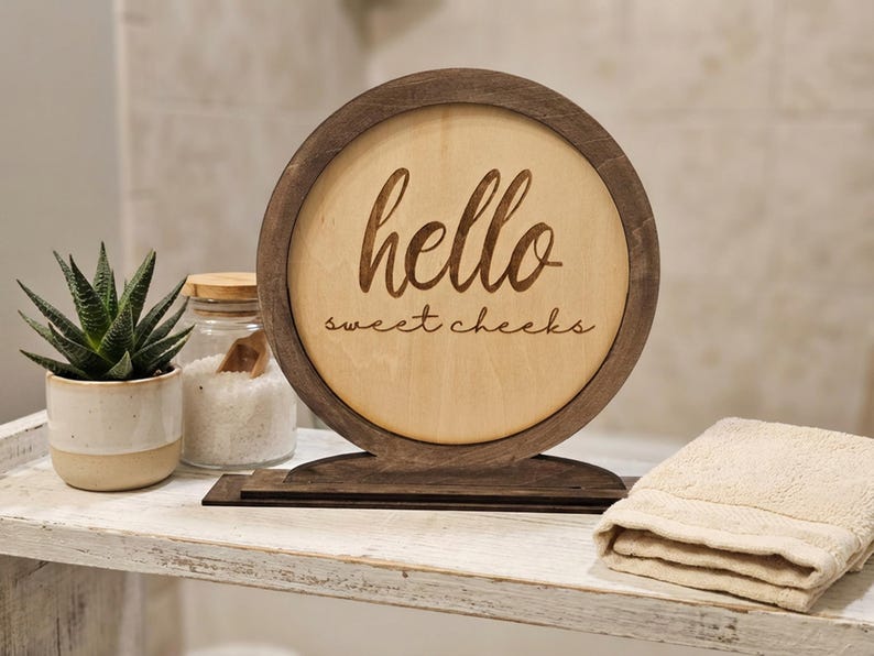 Sweet Cheeks Insert Only SVG, Interchangeable Sign Insert, Bathroom ...