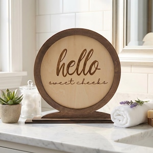 Sweet Cheeks Insert Only SVG, Interchangeable Sign Insert, Bathroom ...