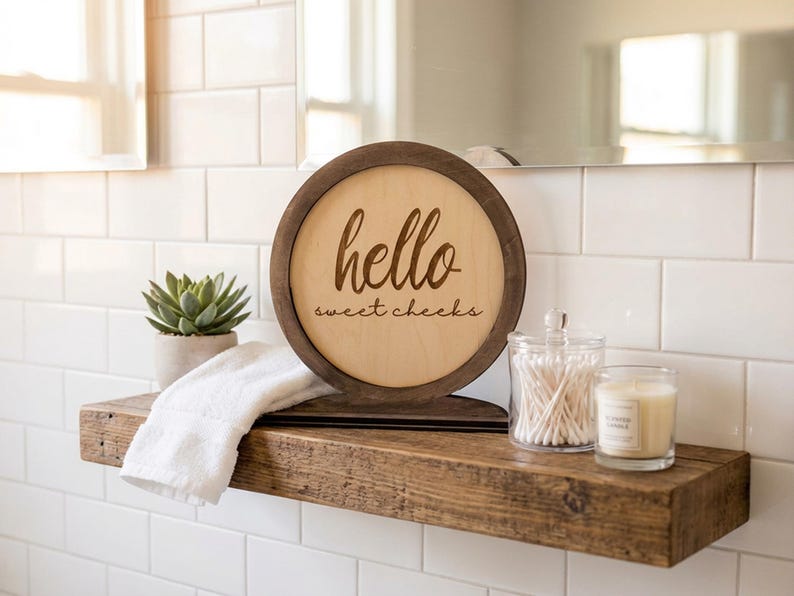 Sweet Cheeks Insert Only SVG, Interchangeable Sign Insert, Bathroom ...