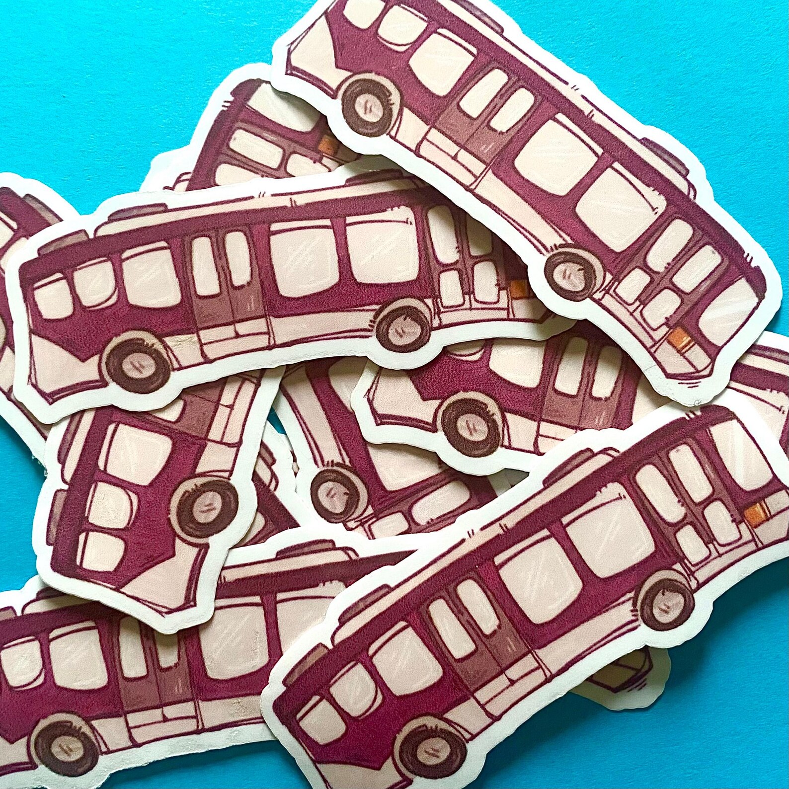 Cute Purple City Bus Sticker: Water Resistant Vinyl - Glossy - Etsy