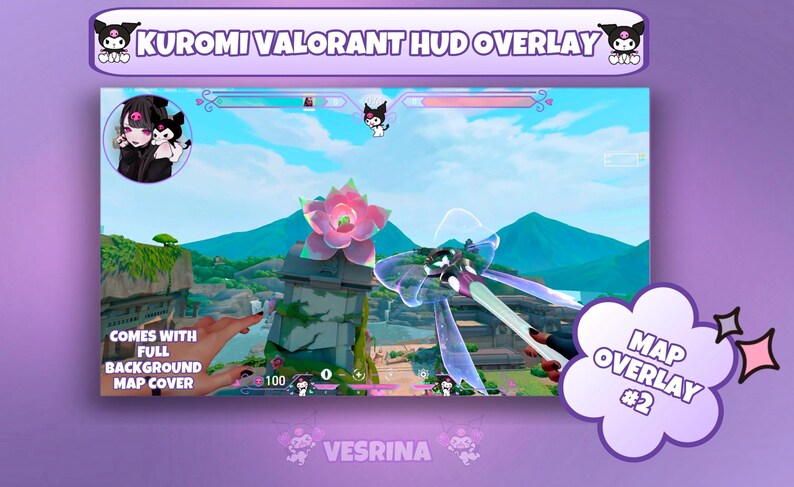 Kuro Purple Aesthetic Mystery Map Valorant HUD Overlay - Etsy